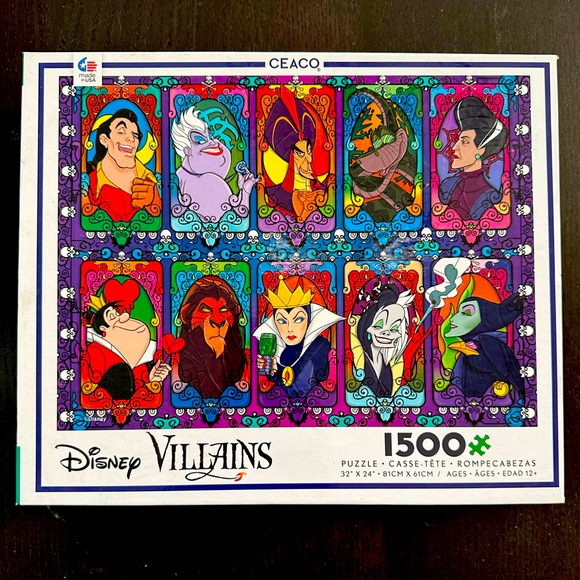 Disney | Games | Disney Villains Stained Glass Puzzle Vibrant Colors ...